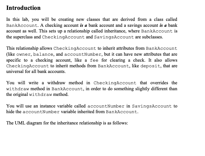 In this lab, you will be creating new classes that | Chegg.com