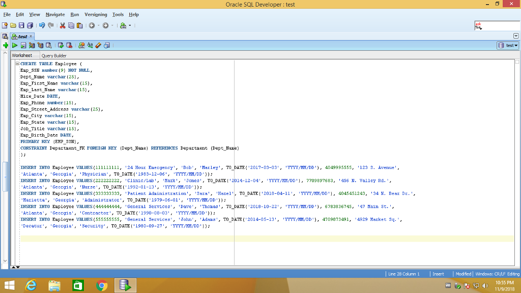 Solved I am using Oracle SQL and am new to it. I have seven | Chegg.com