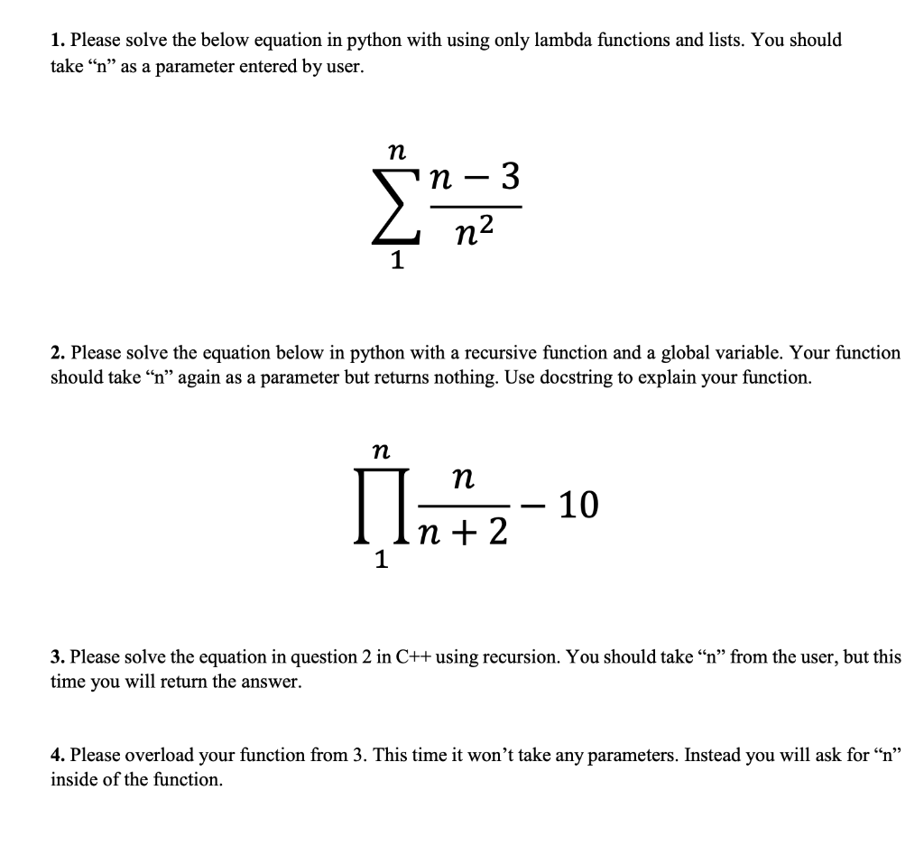Solved 1. Please solve the below equation in python with | Chegg.com