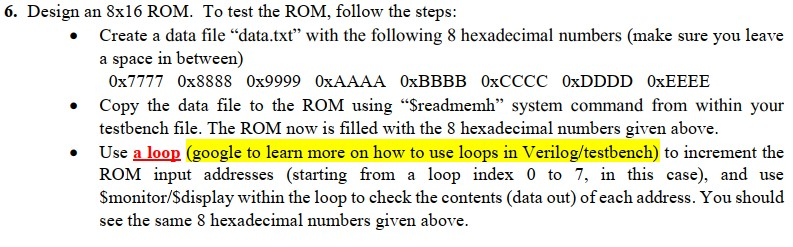 Solved le to the ROM using ith the 8 hexadecimal | Chegg.com