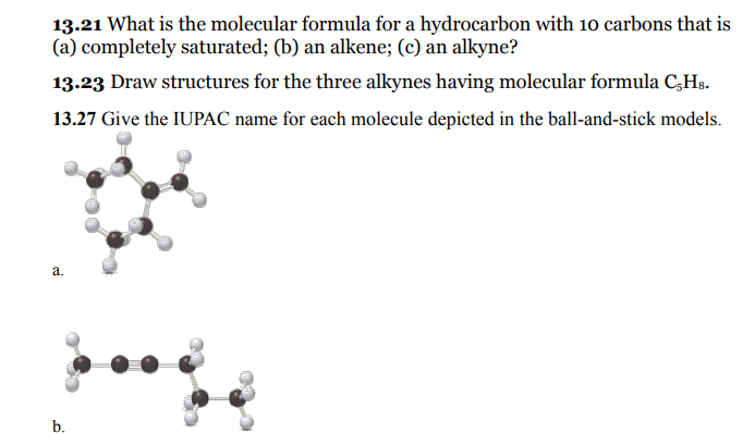 Solved 13.21 What is the molecular formula for a hydrocarbon | Chegg.com