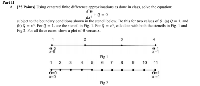 Solved Part II A. [25 Points] Using centered finite | Chegg.com
