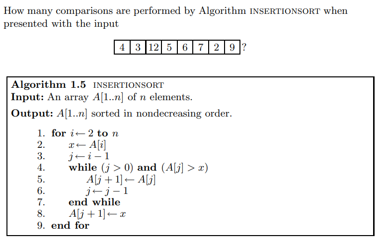 Solved Find the number of comparisons manually without using | Chegg.com