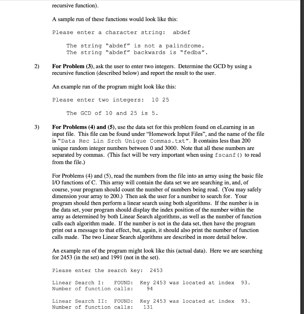 Solved Program 1 - Some General Recursive Algorithms As we | Chegg.com