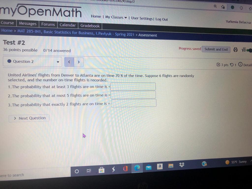 Solved 28/skip/2 myOpenMath Home My Classes - User Settings | Chegg.com