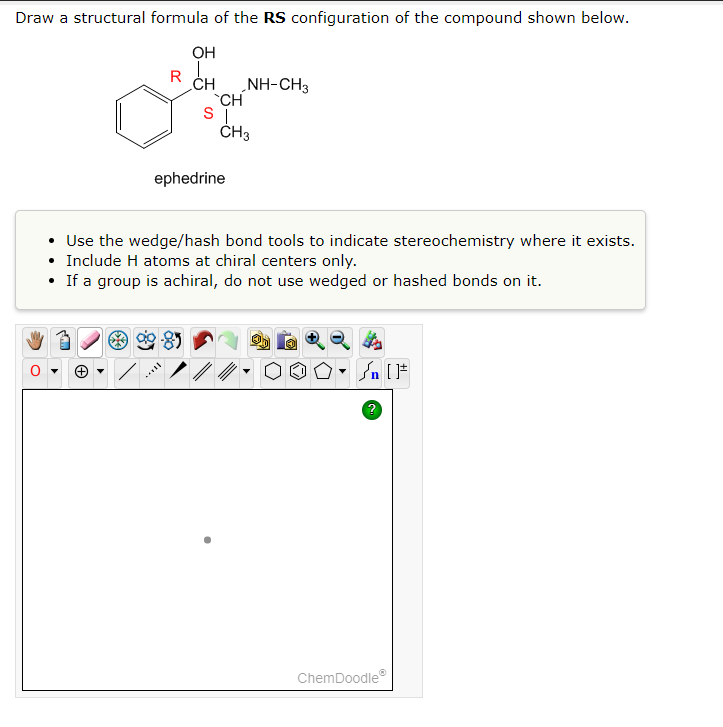 Draw a structural formula of the RS configuration of | Chegg.com