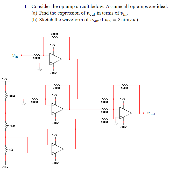 Solved Consider the op-amp circuit below. Assume all op-amps | Chegg.com