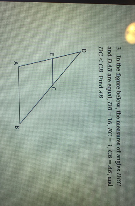 Solved In the figure below, the measures of angles DEC and | Chegg.com