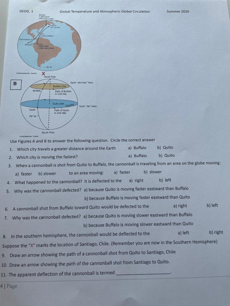 Solved GEOG, 1 Global Temperature and Atmospheric Global | Chegg.com