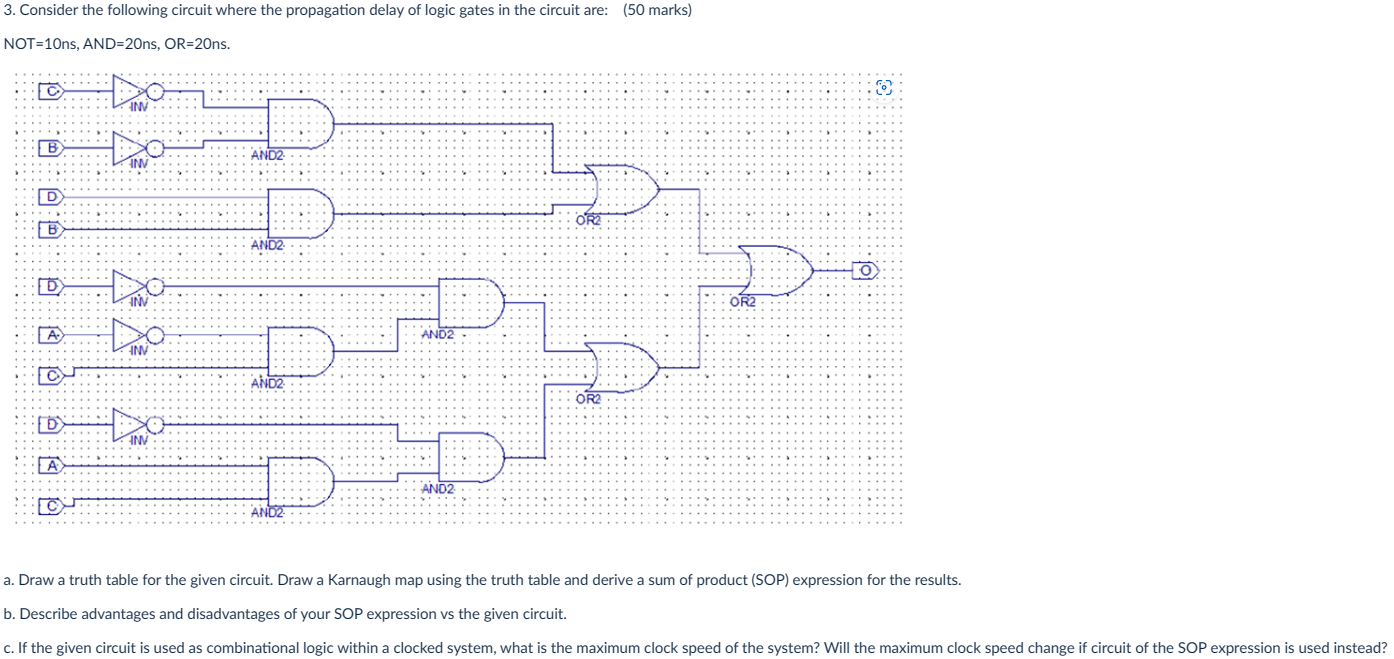 Solved Consider the following circuit where the propagation | Chegg.com