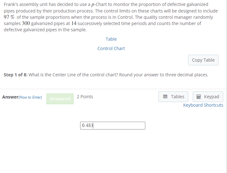 Solved Frank's assembly unit has decided to use a p-Chart to | Chegg.com