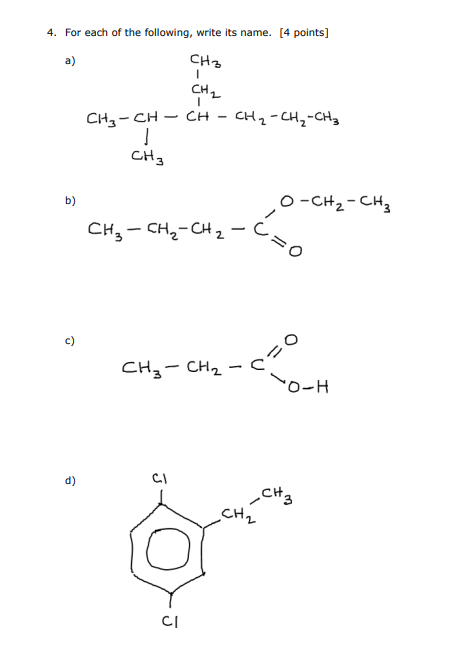Solved 4. For each of the following, write its name. [4 | Chegg.com