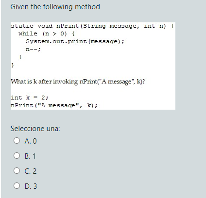 Solved Given the following method static void nPrint (String | Chegg.com