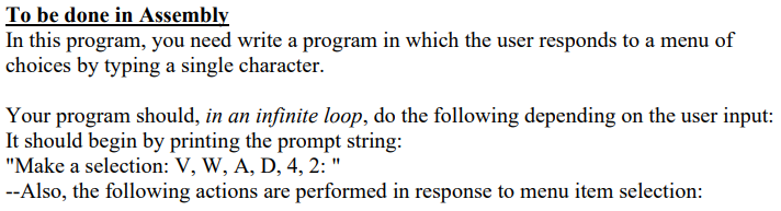 Solved To be done in Assembly In this program, you need | Chegg.com