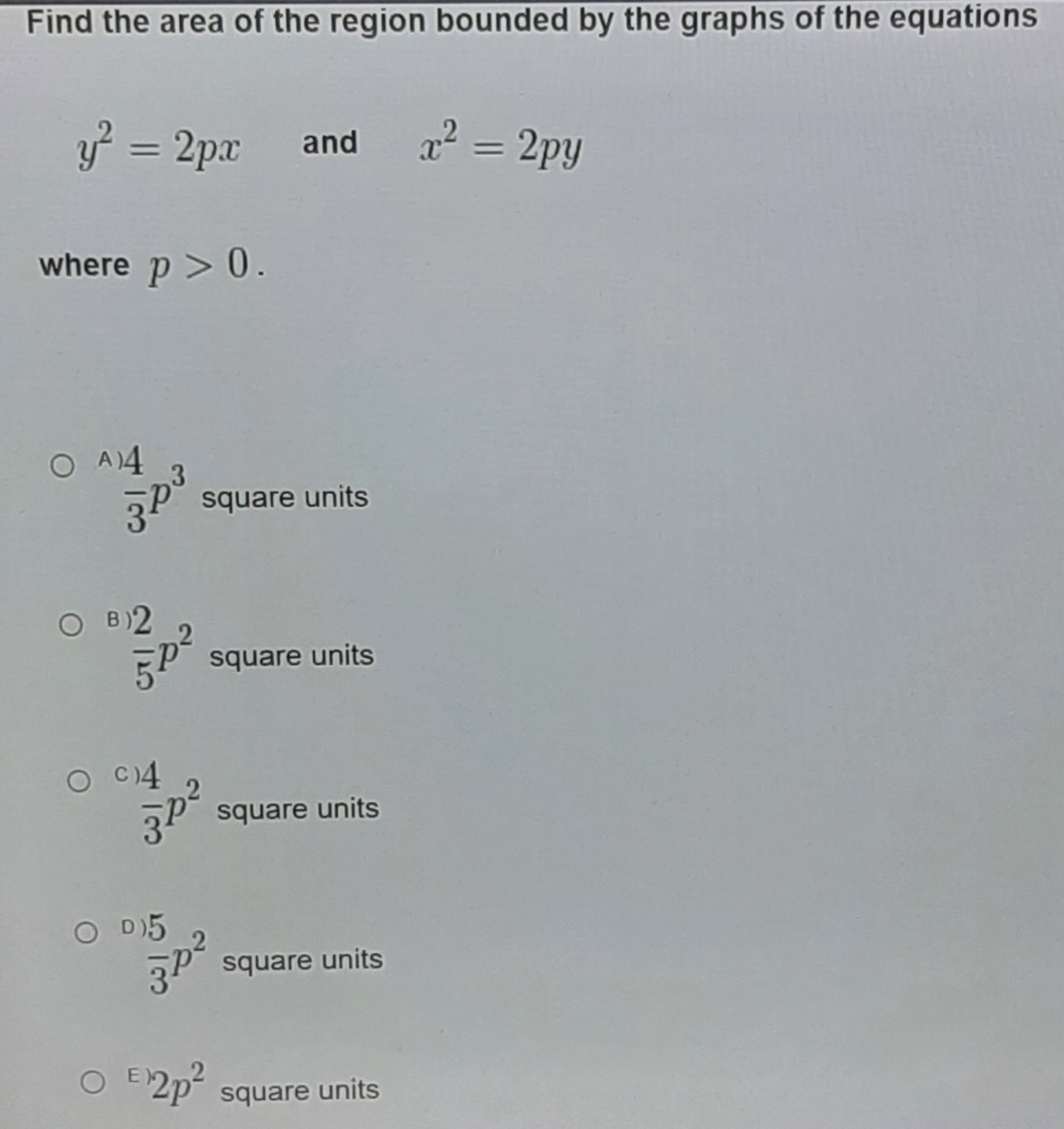 Solved Find the area of the region bounded by the graphs of | Chegg.com