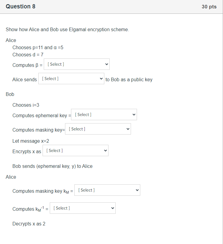 Solved now how Alice and Bob use Elgamal encryption scheme. | Chegg.com