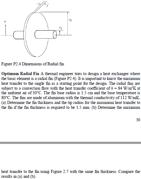 12 id Figure P2.4 Dimensions of Radial fin Optimum | Chegg.com