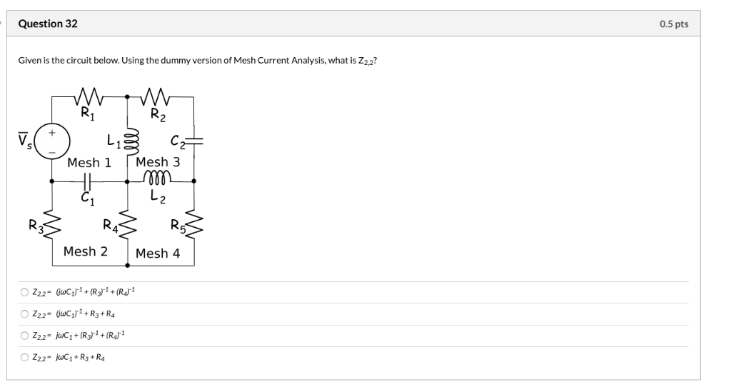 Solved Question 25 0.5 pts Given is the circuit below. The | Chegg.com