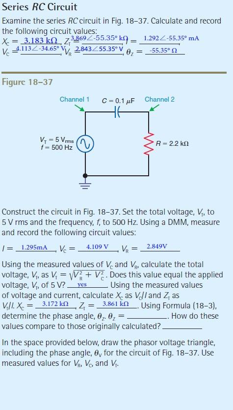 Solved Series RC Circuit Examine the series RC circuit in | Chegg.com