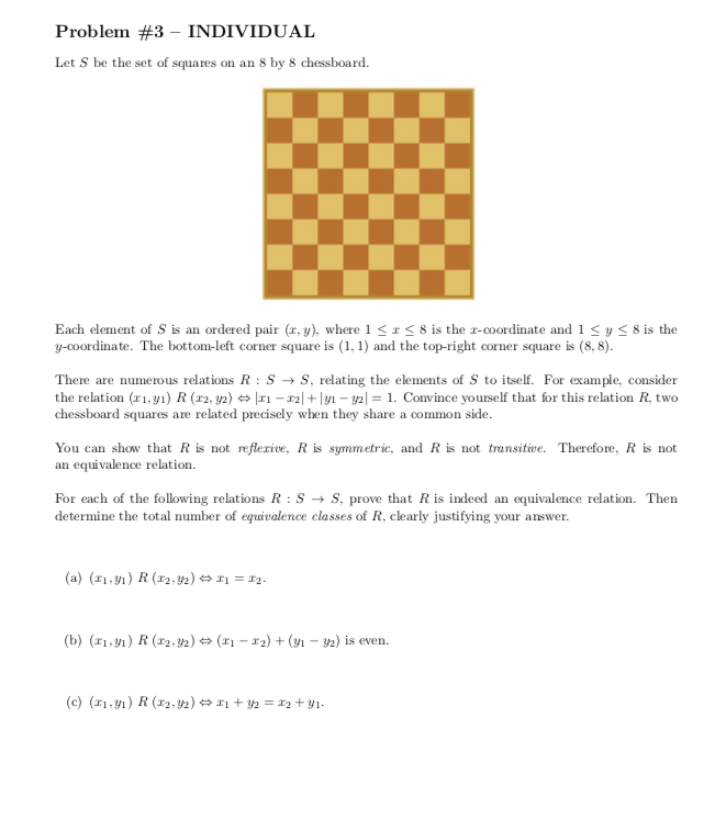 Solved Problem #3 - INDIVIDUAL Let S be the set of squares | Chegg.com