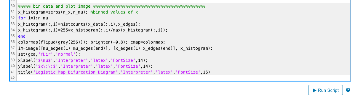 Solved Bifurcation Diagram for the Logistic Map My Solutions | Chegg.com