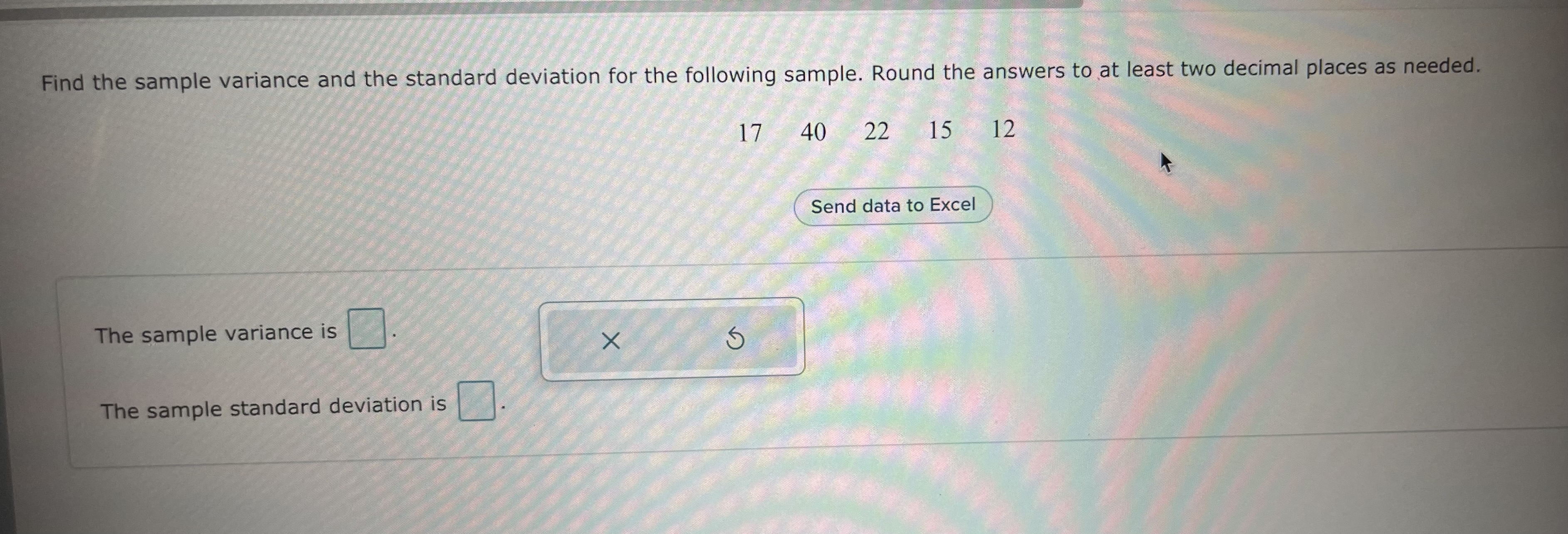 Find the sample variance and the standard deviation | Chegg.com