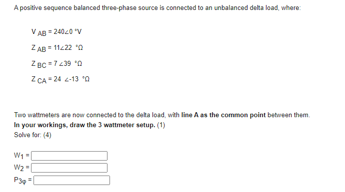 Solved A positive sequence balanced three-phase source is | Chegg.com