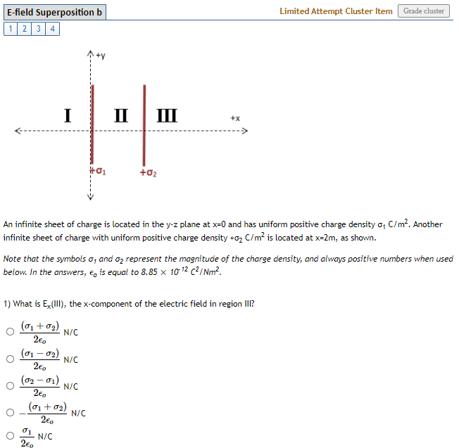 Solved Limited Attempt Cluster Item Grade cluster E-field | Chegg.com Solved Limited Attempt Cluster Item Grade cluster E-field | Chegg.com
