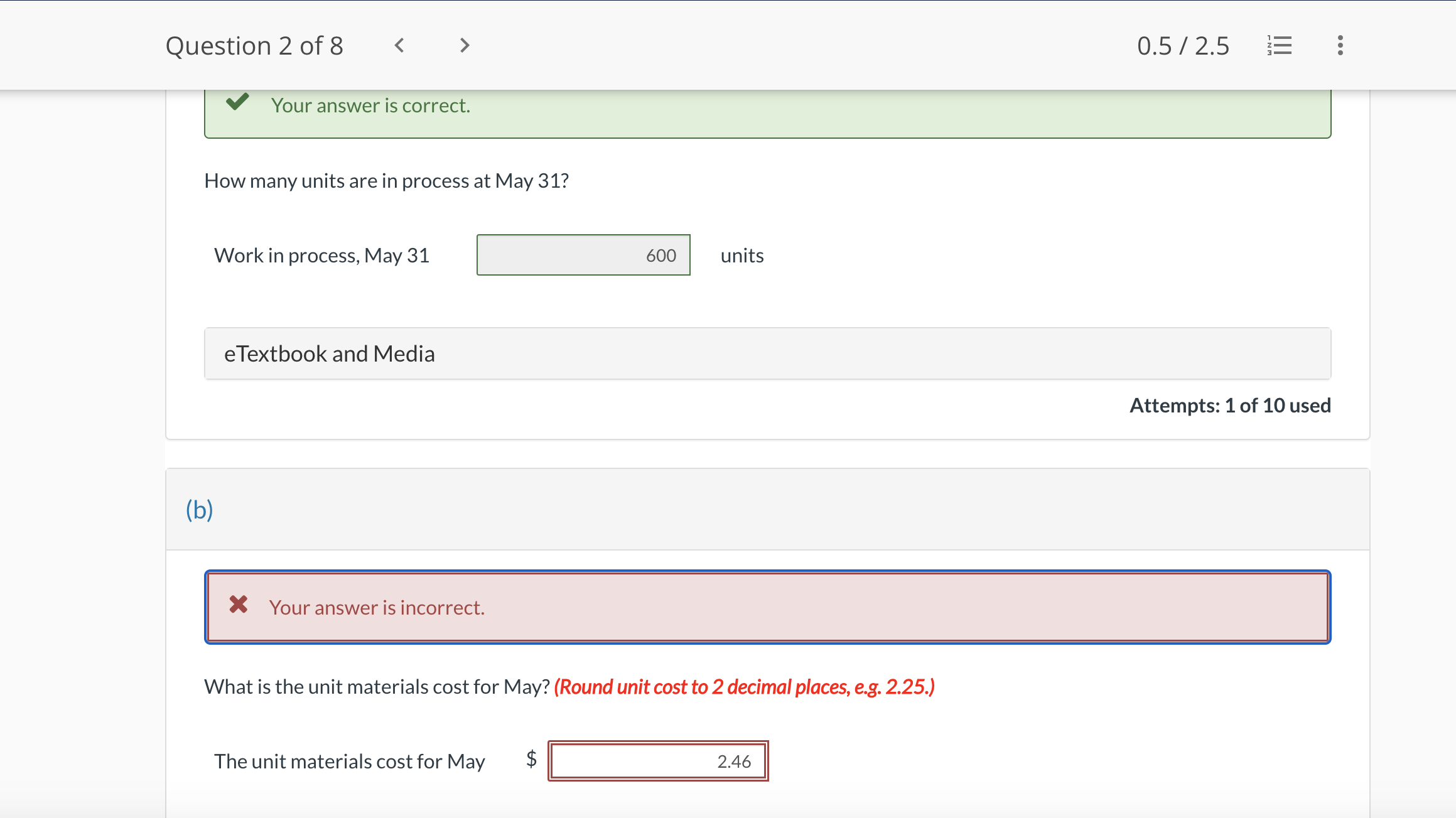 Solved Current Attempt in Progress The ledger of Blossom | Chegg.com