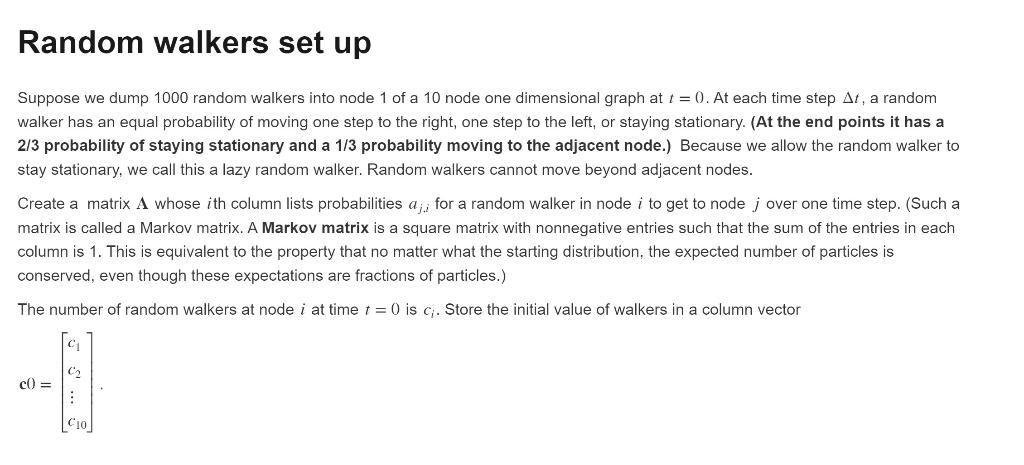 Solved Markov 10x10 Matrix with 1/3 and 2/3 | Chegg.com