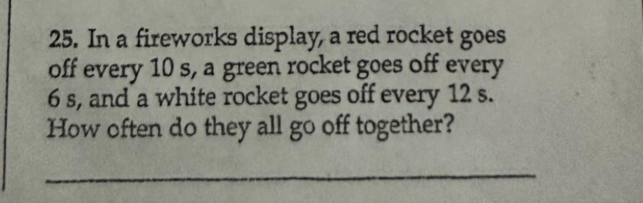 Solved 25. In a fireworks display, a red rocket goes off | Chegg.com