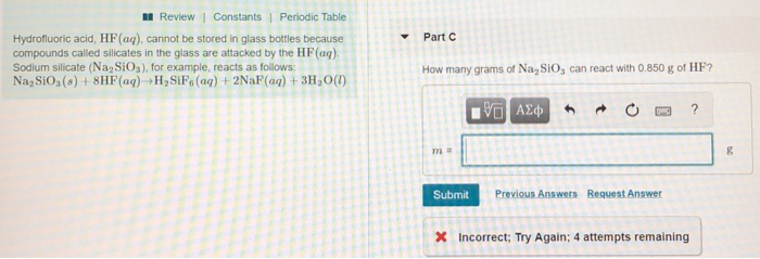 Solved II Review | Constants Periodic Table Part C | Chegg.com