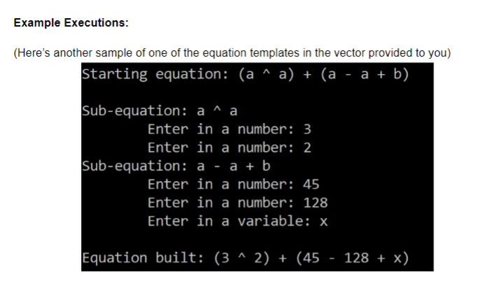 Solved What code is missing to allow this to build equations | Chegg.com