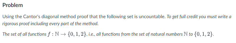 Solved Using the Cantor's diagonal method proof that the | Chegg.com