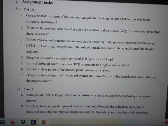 Solved 3 Assignment tasks 3.1 Part A 1. Give a brief | Chegg.com