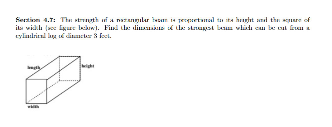 Solved Section 4.7: The strength of a rectangular beam is | Chegg.com