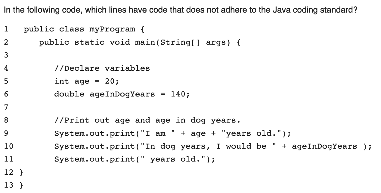 Solved In the following code, which lines have code that | Chegg.com