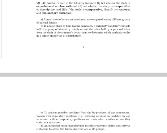 Solved Q1 40 points in each of the following instances) tell | Chegg.com