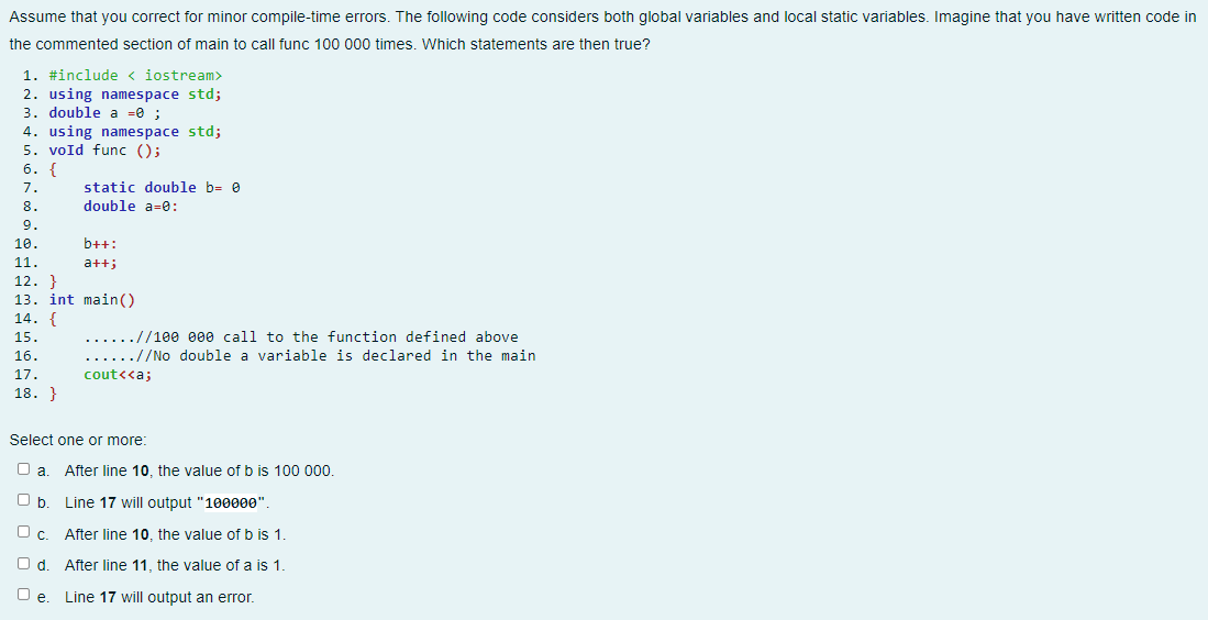 Solved Assume that you correct for minor compile-time | Chegg.com