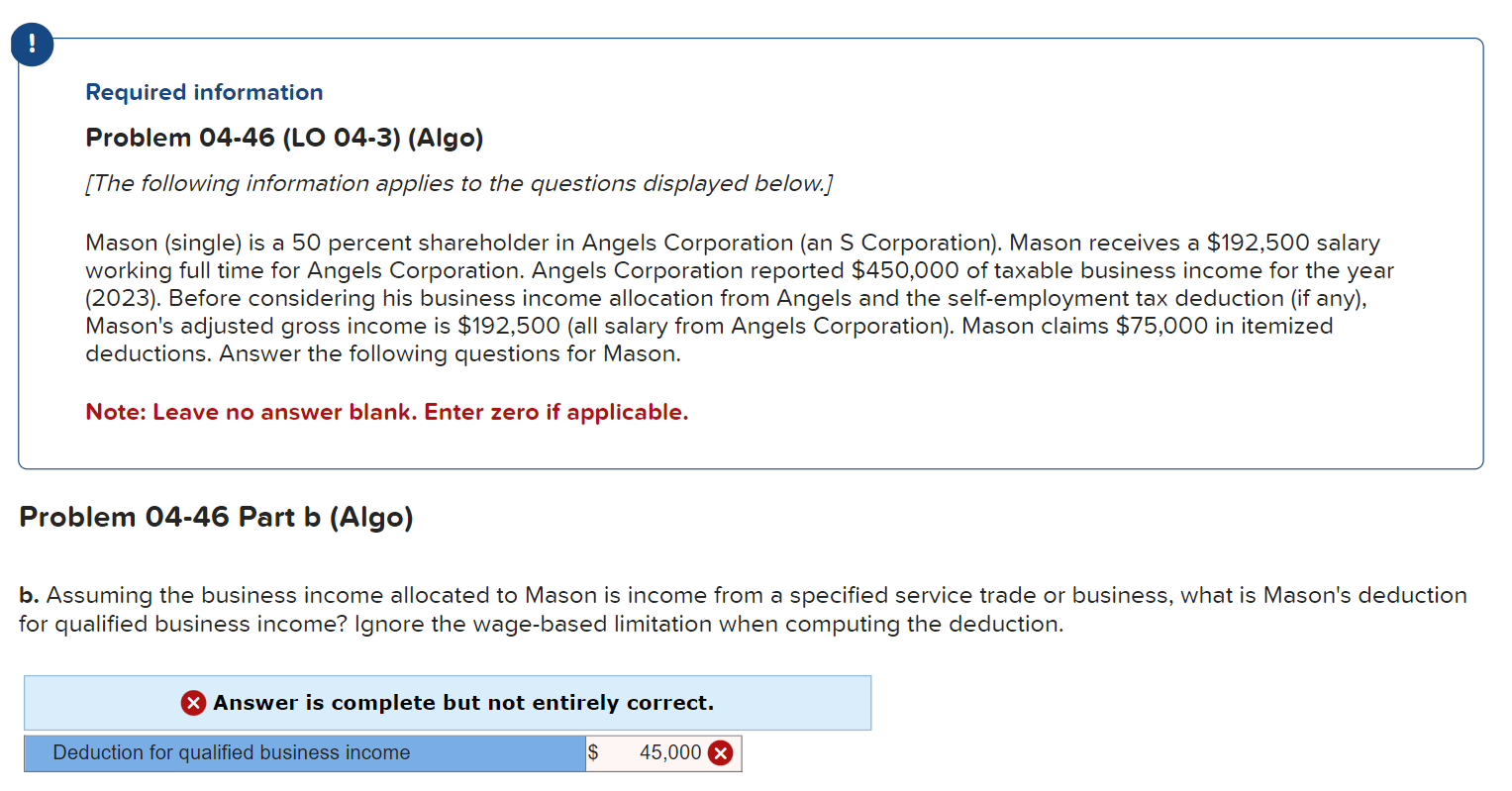 Solved Required information Problem 04-46 (LO 04-3) (Algo) | Chegg.com Solved Required information Problem 04-46 (LO 04-3) (Algo) | Chegg.com