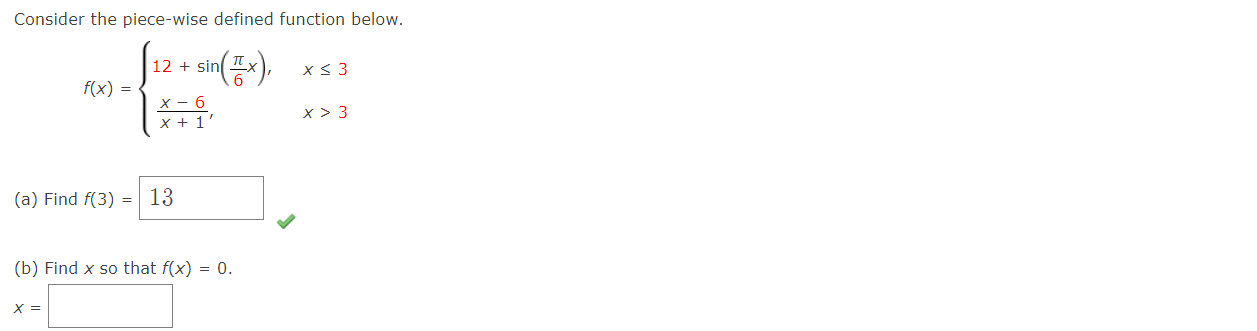 Solved Consider the piece-wise defined function below. | Chegg.com