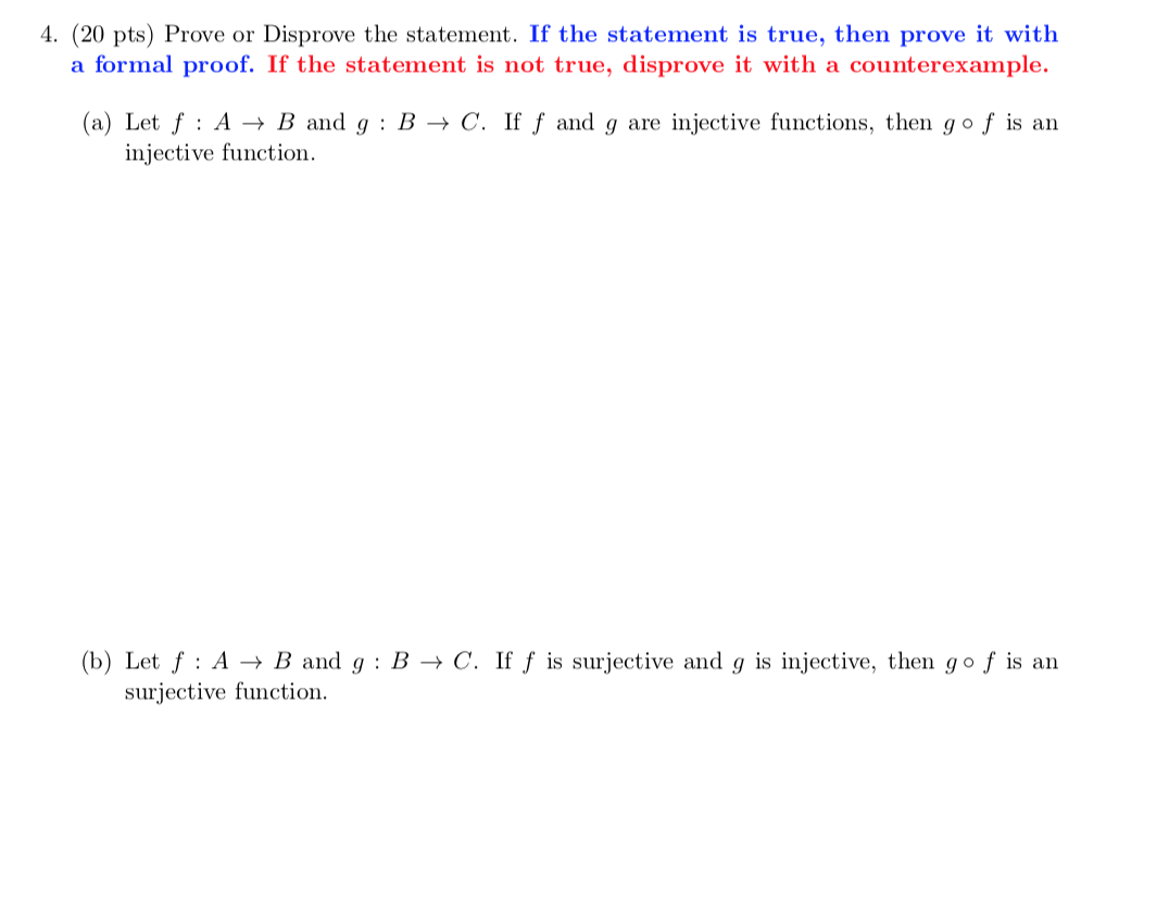 Solved 4. (20 pts) Prove or Disprove the statement. If the | Chegg.com