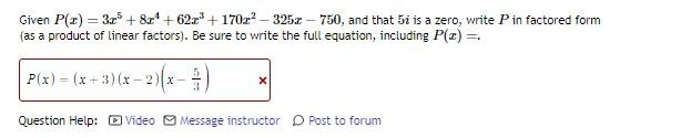 Solved Consider the following polynomial function and use | Chegg.com