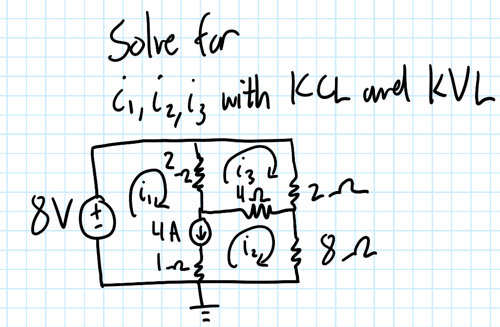 Solve for i1,i2i3 with KCL and KVL | Chegg.com