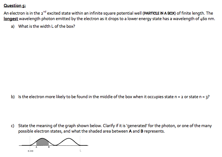 Solved Question 5: An electron is in the 2nd excited state | Chegg.com