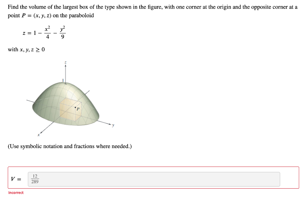 Solved Find the volume of the largest box of the type shown | Chegg.com