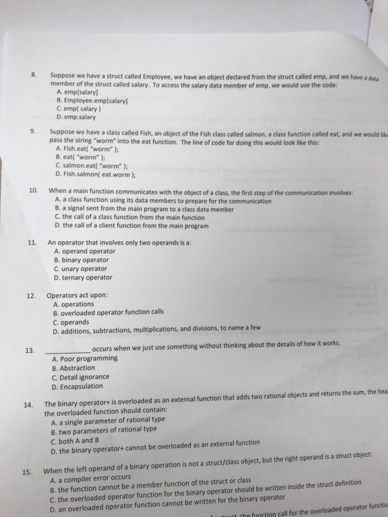 Solved 8. Suppose we have a struct called Employee, we have | Chegg.com Solved 8. Suppose we have a struct called Employee, we have | Chegg.com