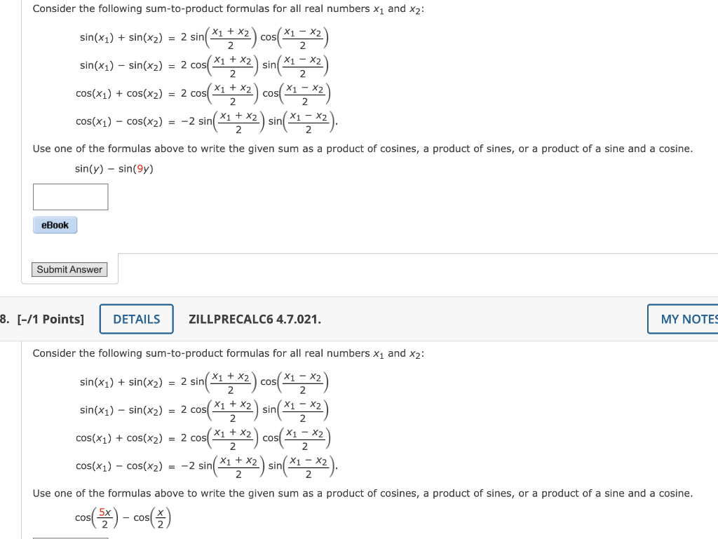 Solved Rewrite the product as a sum or difference. | Chegg.com