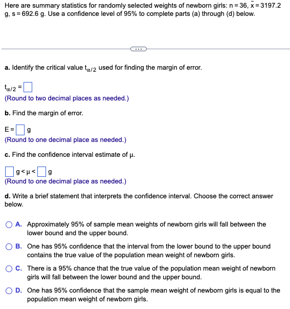 Solved Here are summary statistics for randomly selected | Chegg.com