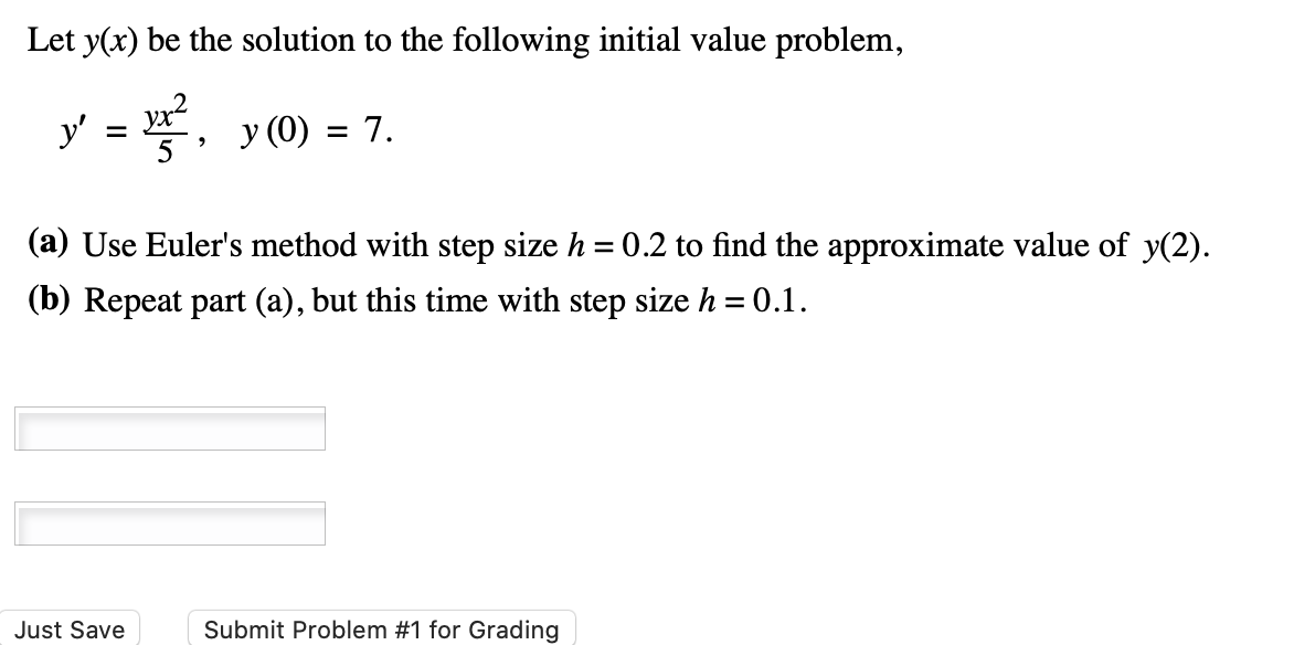 Solved Let y(x) be the solution to the following initial | Chegg.com Solved Let y(x) be the solution to the following initial | Chegg.com